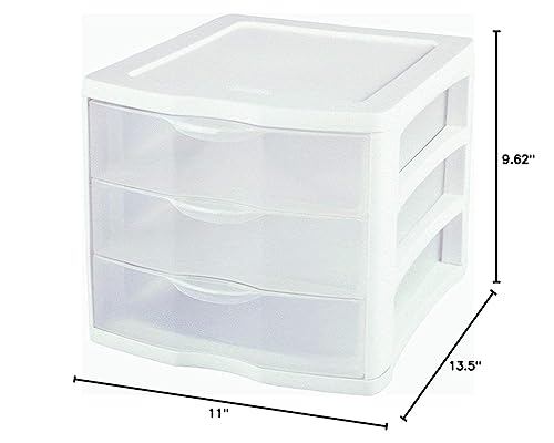 STERILITE 9.625 in. H x 11 in. W x 13.5 in. D Stackable Drawer Organizer (Pack of 1)