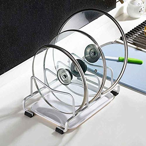 WUDILU Pan Organizer Rack Kitchen Organizer Pot Lid Holder Dishes Stand Holder for Cutting Board Cabinet Storage