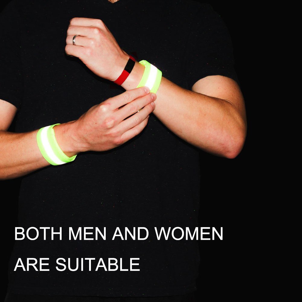 SHEEHAN 4PCS Reflective Wristband/Belt/Armband/Ankle Strap, Suitable for Runners, Walkers, Cyclists and Bike Trousers