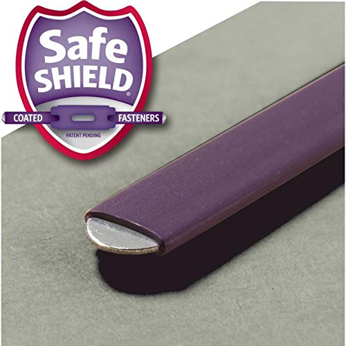 Smead 100% Recycled End Tab Pressboard Classification File Folder with SafeSHIELD Fasteners, 2 Dividers, 2" Expansion, Legal Size, Gray/Green, 10 per Box (29810)