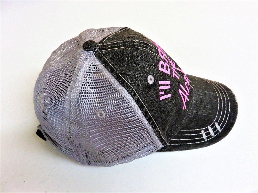 Set Neon Pink Glitter I'll Bring The Alcohol Bail Money Bad Decisions Grey Trucker Cap