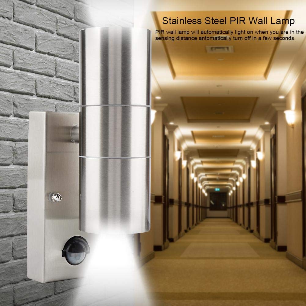 Up and Down Wall Light, LED Aluminum Waterproof Wall Lamp Human Body Infrared Sensor PIR Wall Lights for Indoor Outdoor Home Garden Lawn