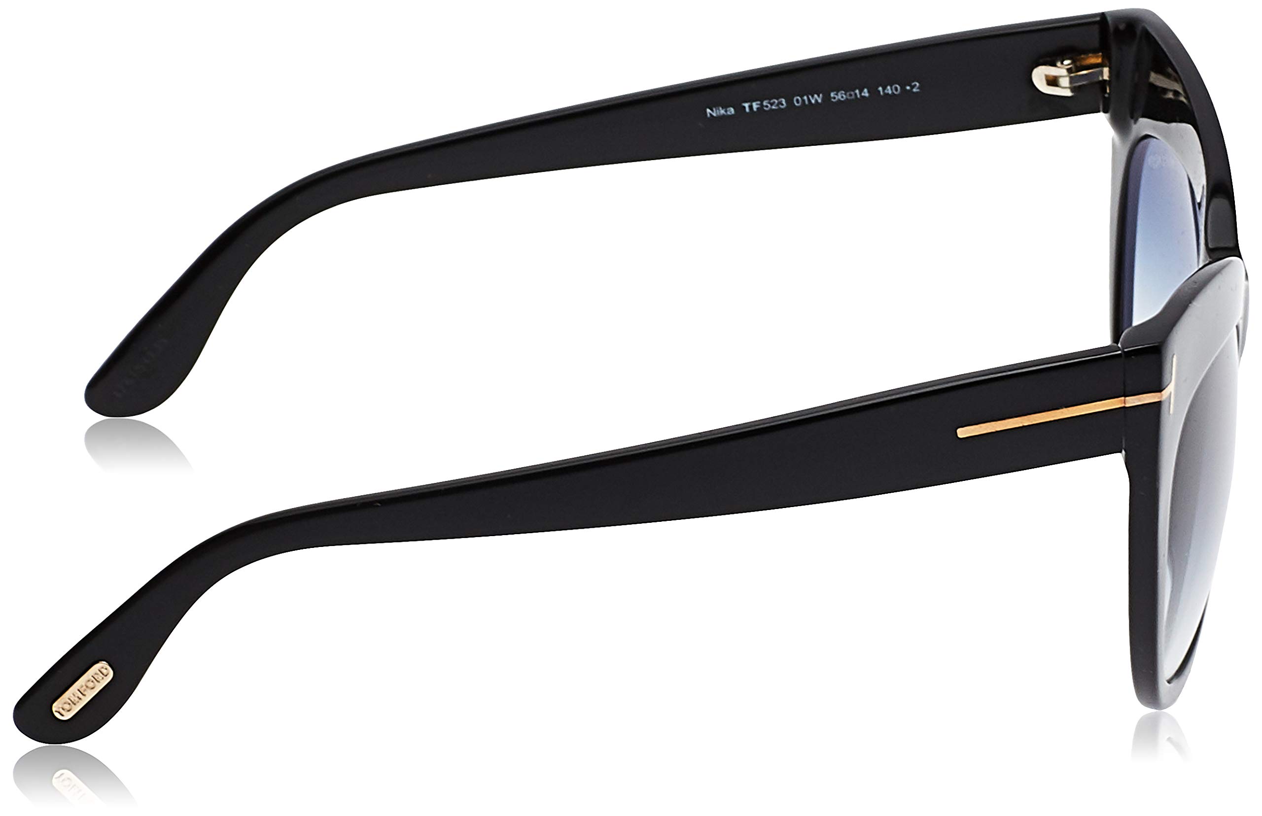 Tom Ford Cateye Sunglasses TF523 Nika 01W Shiny Black 56mm FT0523