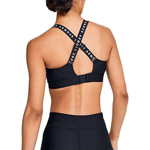 Under Armour Women's Limitless High Sports Bra , Black (001)/White , Large