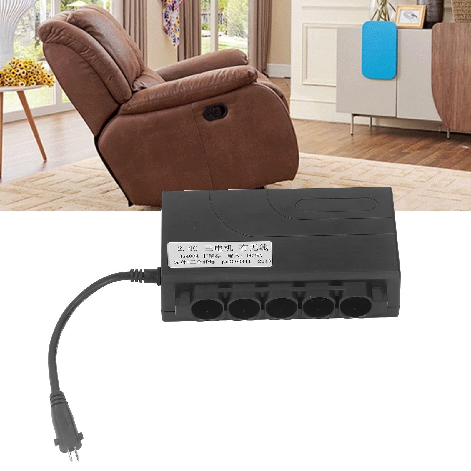 VTOSEN 2.4G Electric Wireless Recliner Controller, 1 for 2 Motor DC29V Electric Remote Control for Power Lift Chairs, Single Motor Handset for Recliner