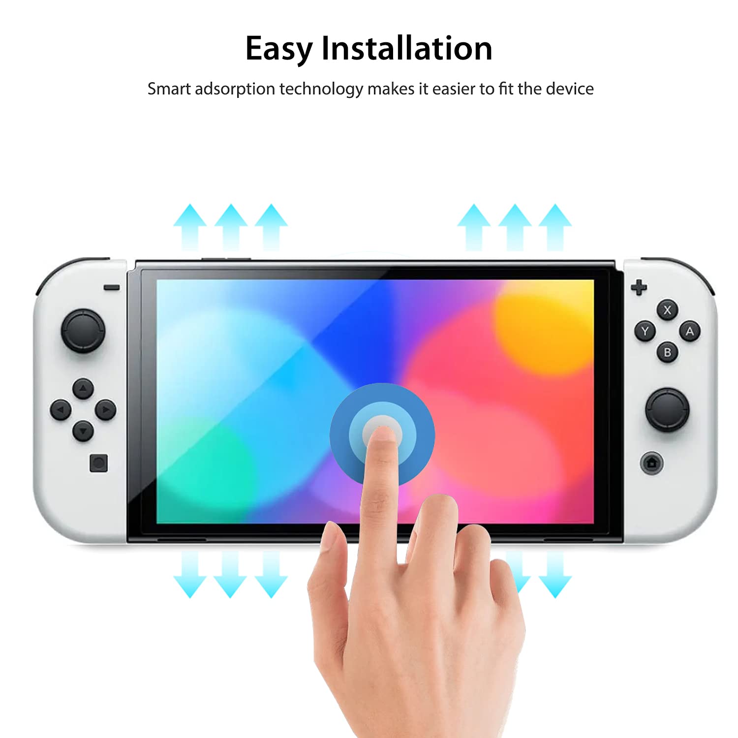 ZUSLAB Compatible with Nintendo Switch OLED Model Screen Protector 2021, Tempered Glass High Definition Bubble-free Touch Screen Cover【2-Pack】