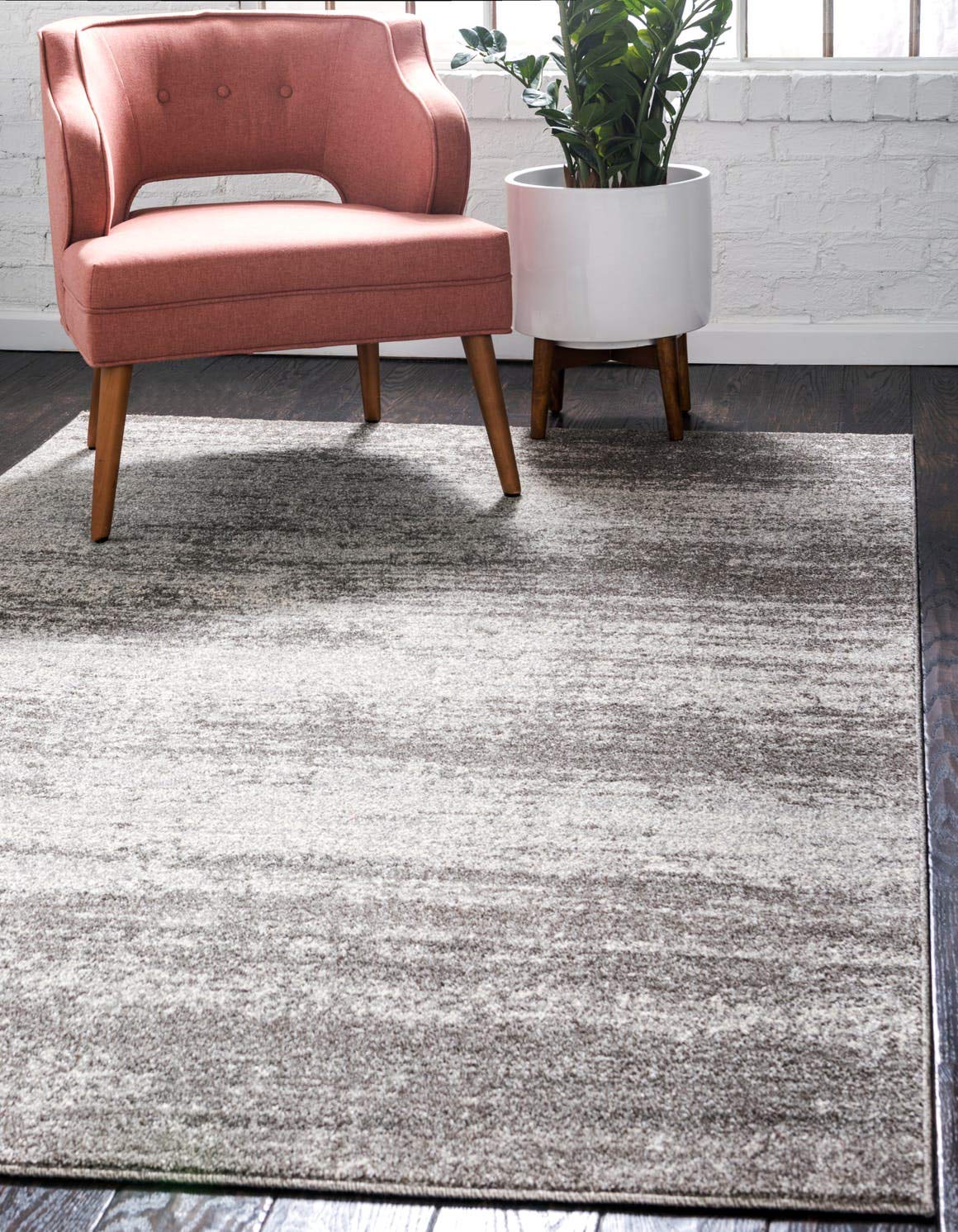 Unique Loom Del Mar Collection Area Rug - Lucille (7' 1" x 10' Rectangle, Gray/ Ivory)