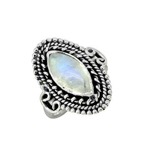 YoTreasure Moonstone Solid 925 Sterling Silver Gemstone Ring