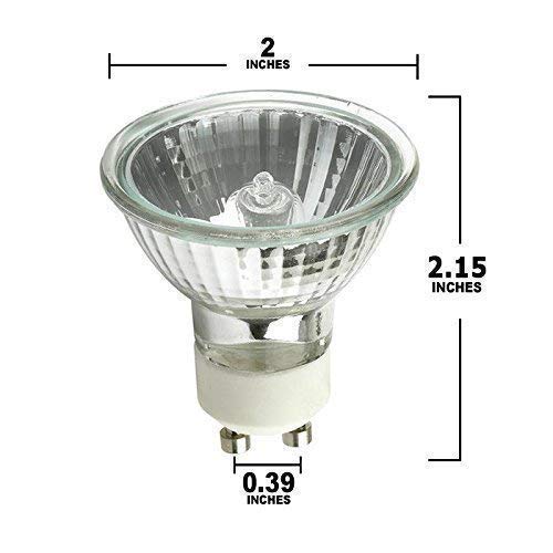 Promotion: Halogen 50 Watt, GU10 Base, 120 Volt, MR16 With UV Glass Cover, W50MR16/FL/GU10, 6 Pack (50W)