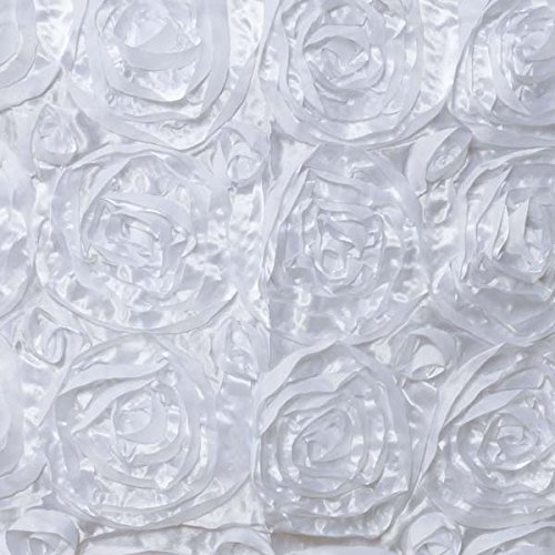 TABLECLOTHSFACTORY Wonderland Rosette Square-Top Chair Caps White