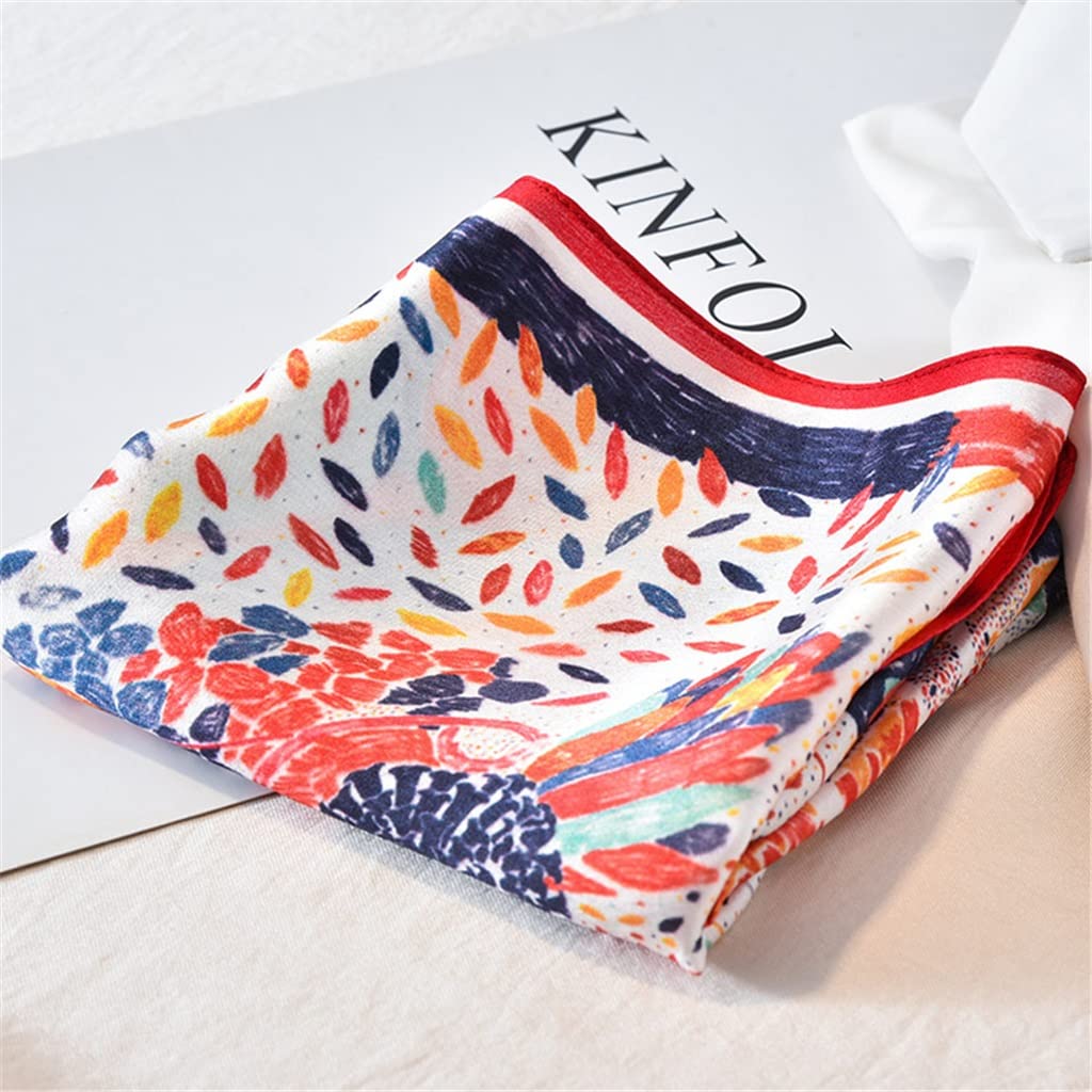 XWWDP Spring and Autumn Thin Silk Small Square Scarf Women's Small Neck Scarf Silk Scarf (Color : A, Size : One Size)