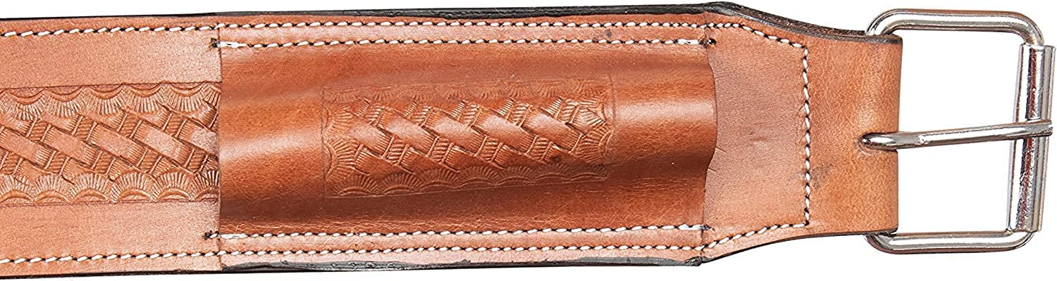 RAJ INTERNATIONAL Back Cinch Strap Western Horse Saddle Bucking Strap Rear Girth Flank Cinch Smooth Leather Size Length: 40 Buckle to Buckle & Width: 2.75 with 2 Buckles