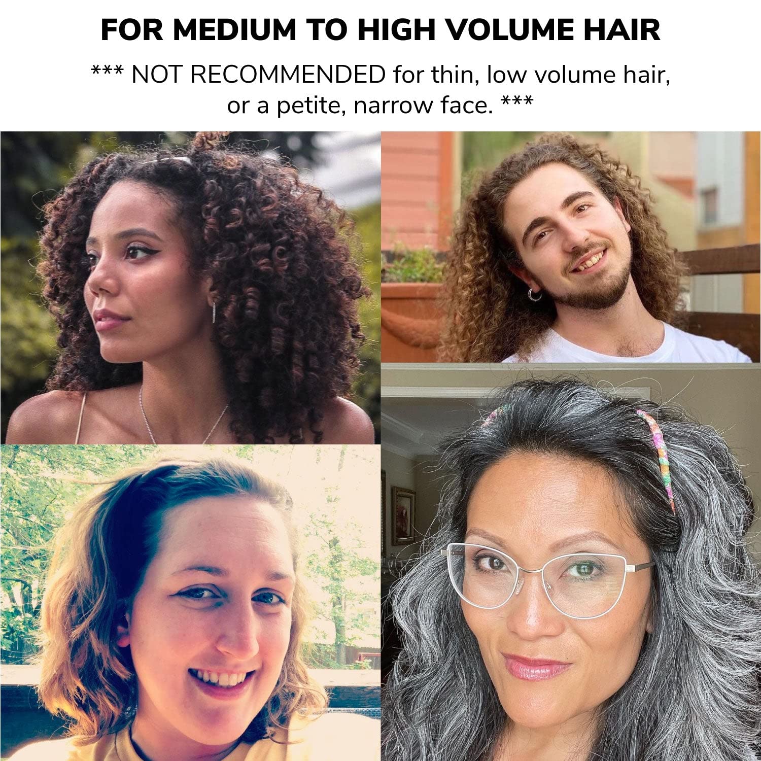 Zazzy Bandz - Curly Thick Hair - Medium Headband - Hair Blending (Relaxed, Dark Espresso)
