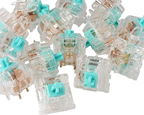 ZugGear Linear Switches 67g Transparent Housing Blue Switch with Gold-Plated Spring Smooth Stem 5 Pins Linear Keyswitch (DUROCK L5 Clear, 20pcs)