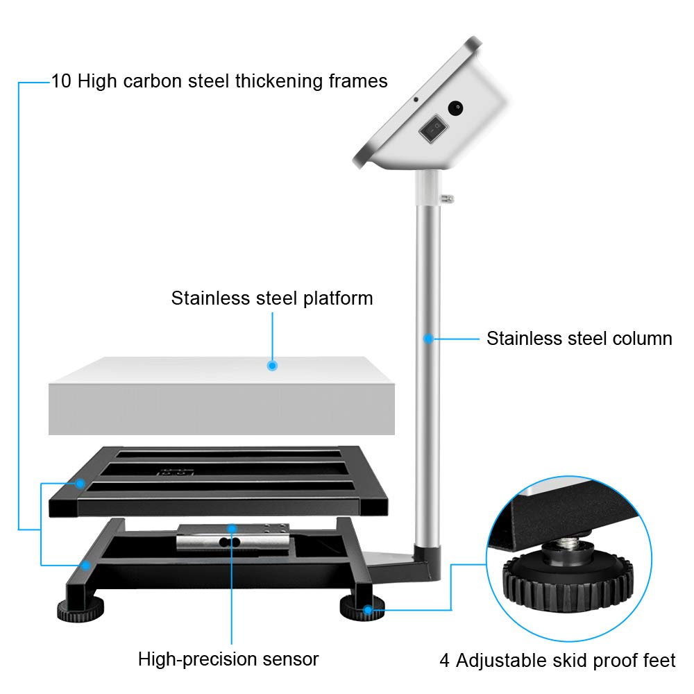 TUFFIOM 661lbs Electronic Digital Platform Scale,Heavy Duty Stainless Steel Floor Scales,High-Definition LCD Display,Perfect for Mailing Luggage Shipping Package Price