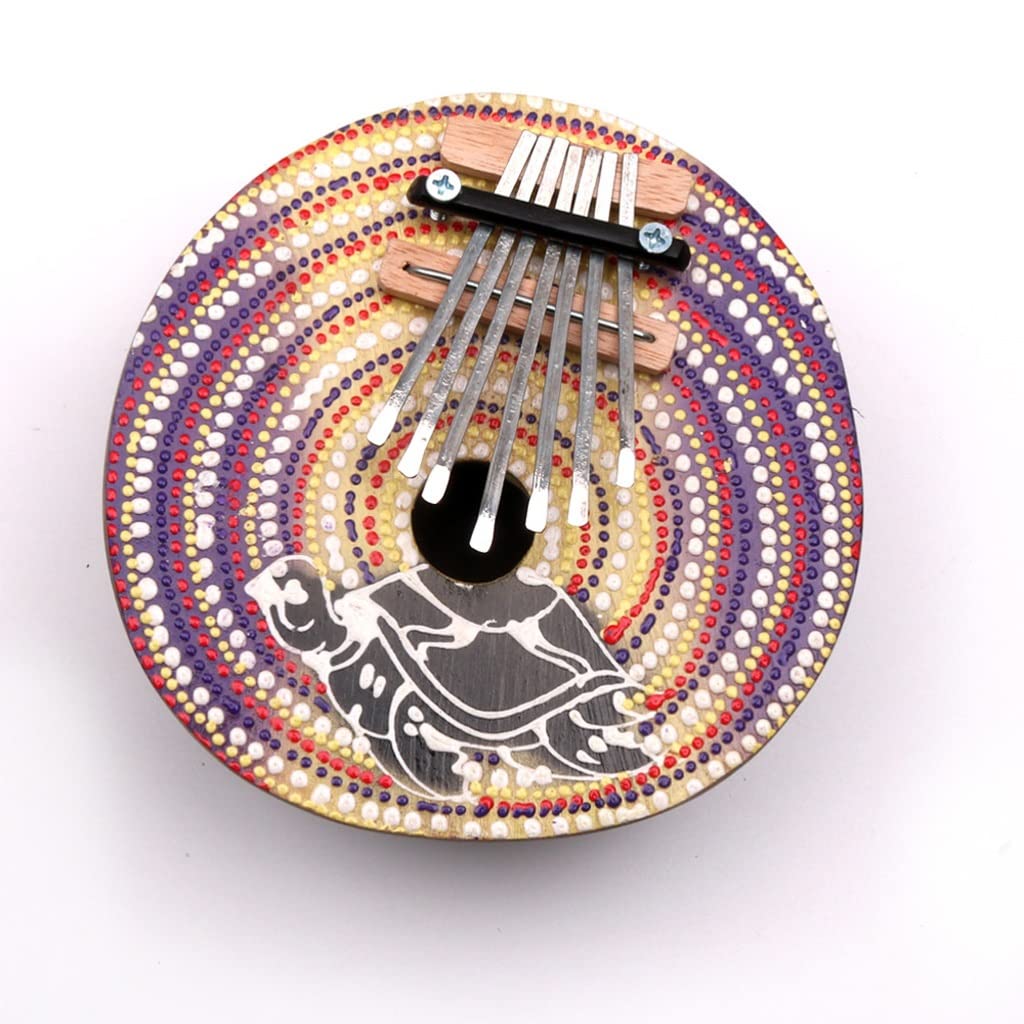 WSSBK Coconut Shell Finger Piano Thumb Piano 7-Tone Seven-Tone Kalimba Painted Kalimba Musical Instrument Beginner