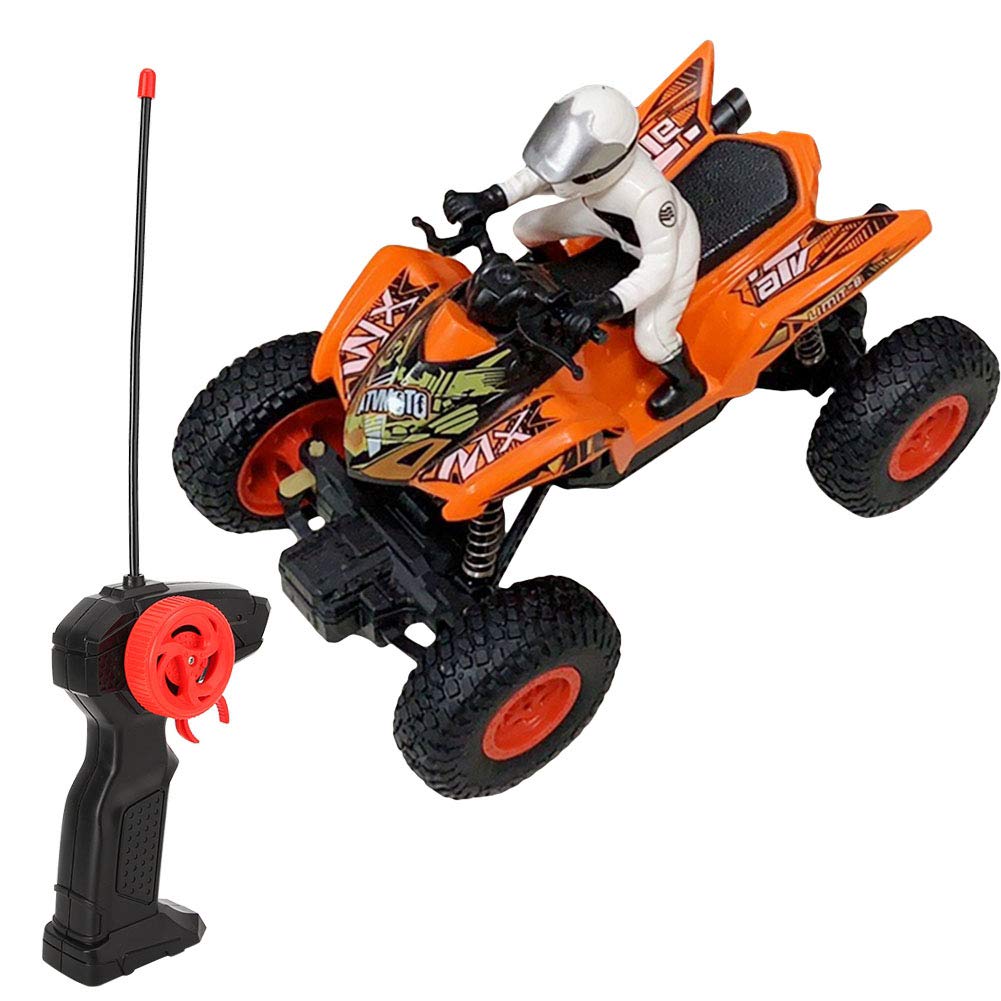 Weojeviy Remote Control Car Cool Kids Children Motorcycle Toy Remote Control Plastic Beach Motorbike (Orange)