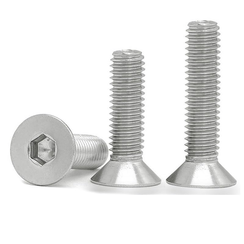 RAKTDA Hexagon Socket Screws 10pcs 201 Stainless Steel countersunk Head Hexagon Socket Bolts 201 Flat Cup Screws Flat Head Hexagon Socket (Size : M5*12)