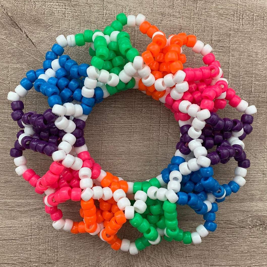 VICOVI 5700+pcs Pony Beads Rainbow Kit for DIY Jewelry Making, Include 26 Colors Kandi Beads(9mm) Letter & Color Beads Star & Heart Beads Mix-Color Rubber Bands Elastic String and Satin Silk Cord