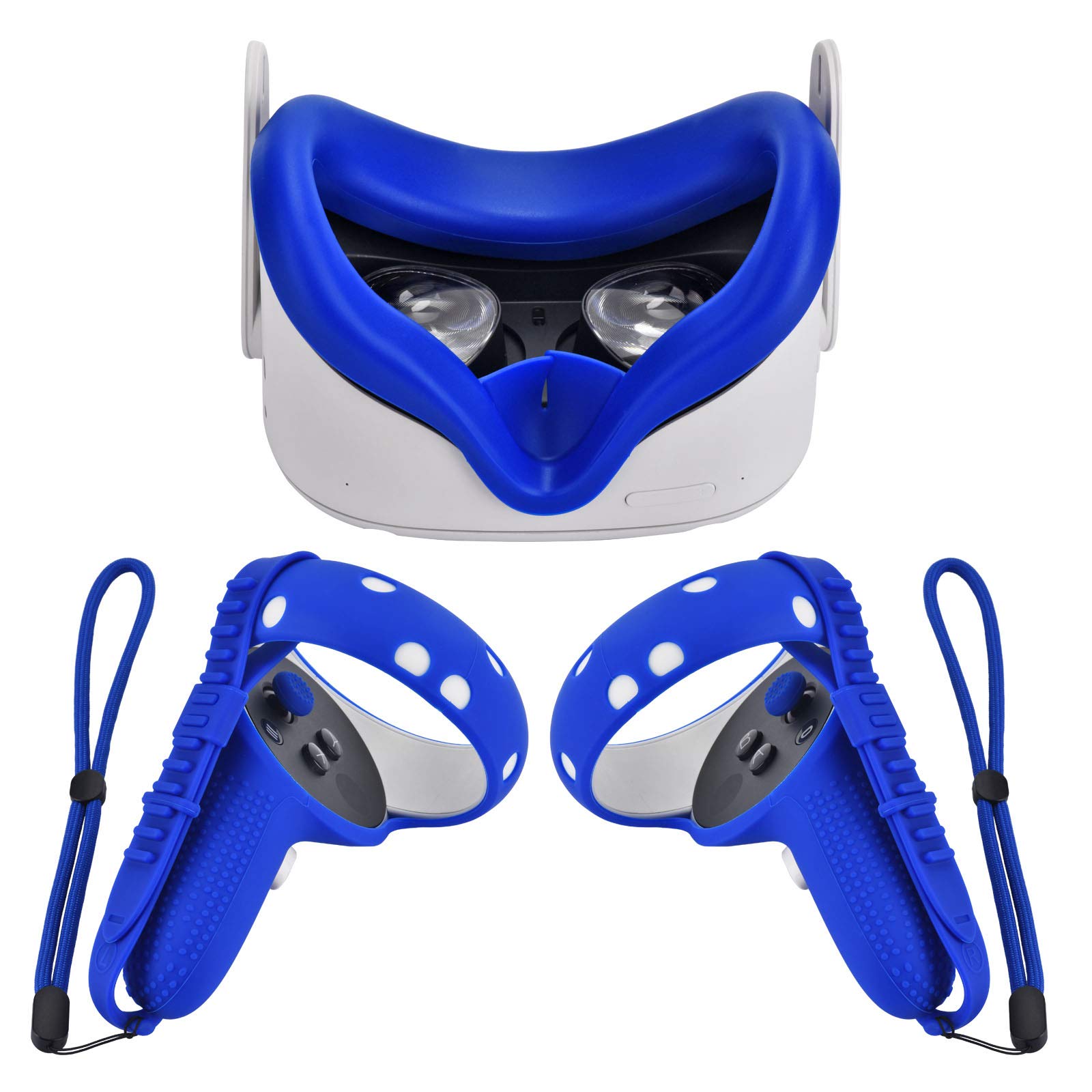 XIAOGE Controller Accessories for Oculus Quest 2 with Face Cover Combo, VR Headset Accessory Sweatproof Anti Collision