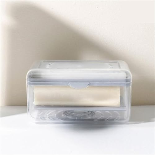 SPICLY Soap Box Soap Box with Drainage Soap Tray Travel Hands-Free Soap Box Soap Holder Portable (Color : Blue)