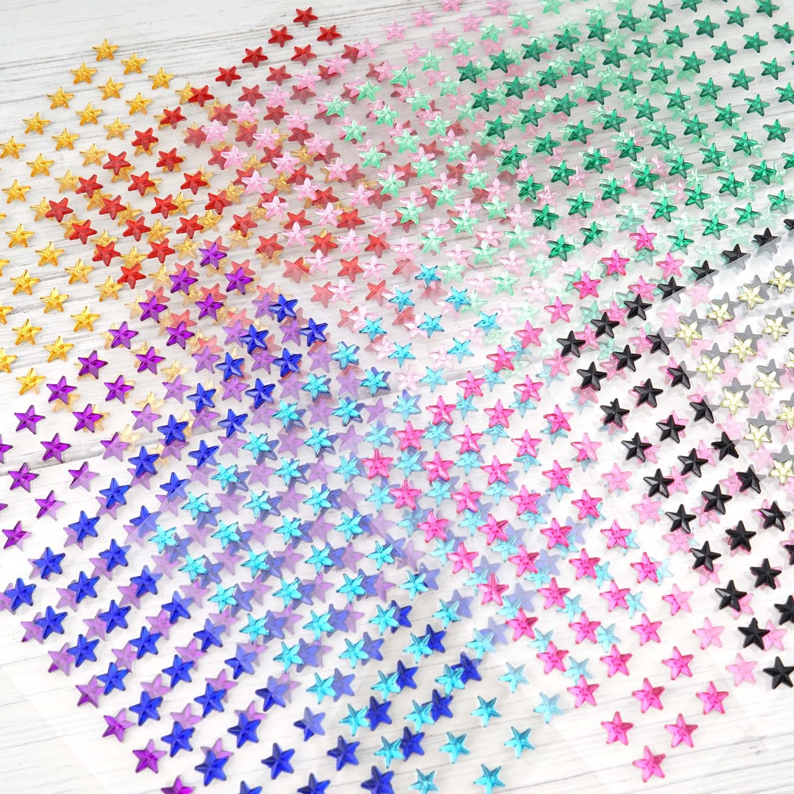 TABLECLOTHSFACTORY Self Adhesive Diamond Rhinestone Star Shape Peel Stickers- Pink - 600 PCS