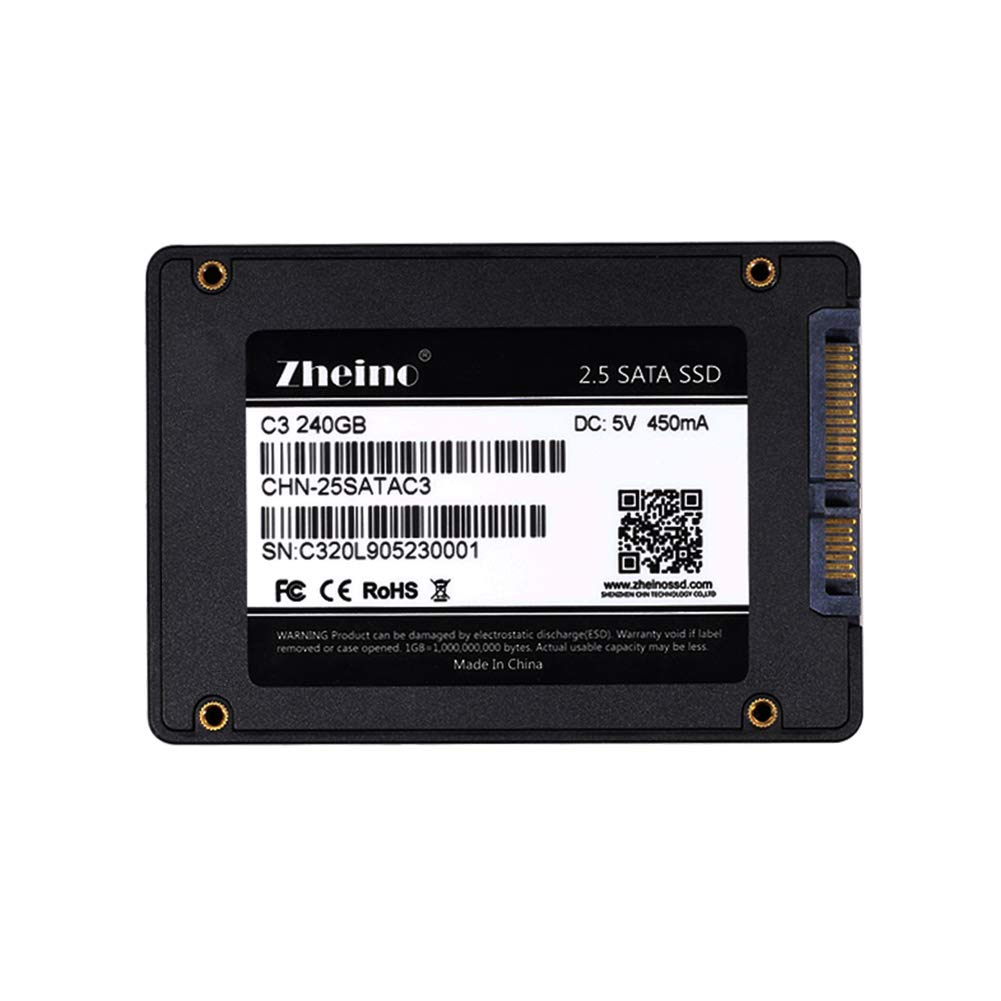 Zheino 240gb SSD C3 2.5 inch Sata III 3D Nand SSD Drive Internal Solid State Drive (7mm) for Notebook Desktop PC