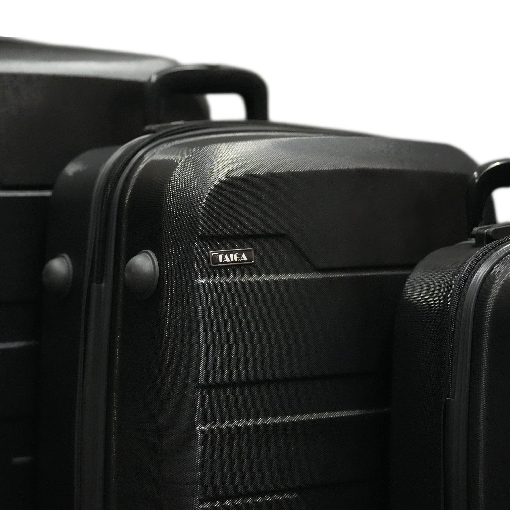 TAIGA Luggage Sets 3 Pieces with TSA Approved, Lightweight Hard Shell Travel Large Rolling Checked Suitcases with Spinner Wheels, Polypropylene Material (20/24/28), BLACK