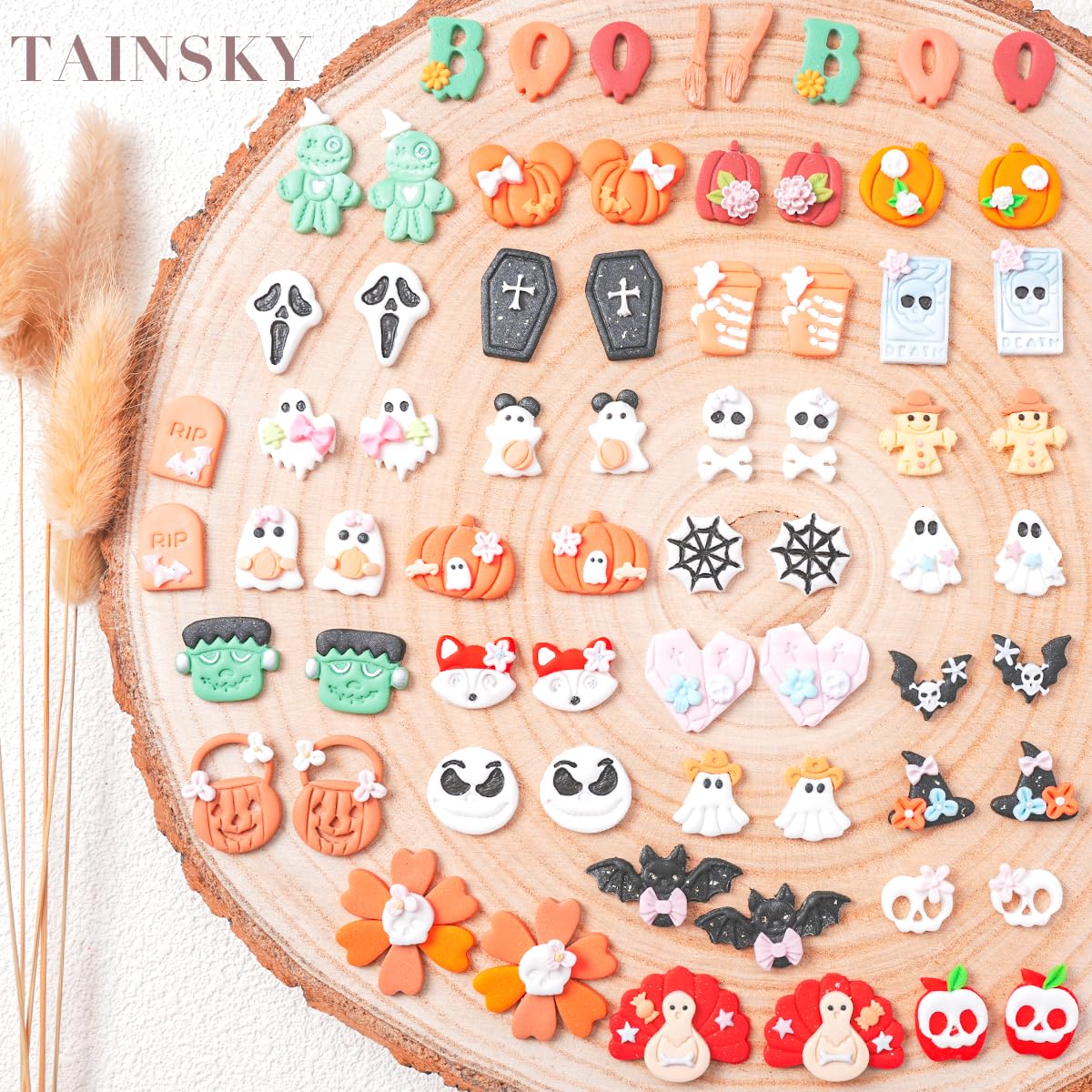 TAINSKY Halloween Polymer Clay Cutters Set for Halloween Earrings Making, 36 Shapes Clay Earring Cutters, Pumpkin Clay Cutters for Polymer Clay Jewelry, Ghost Clay Cutters for Earrings Making