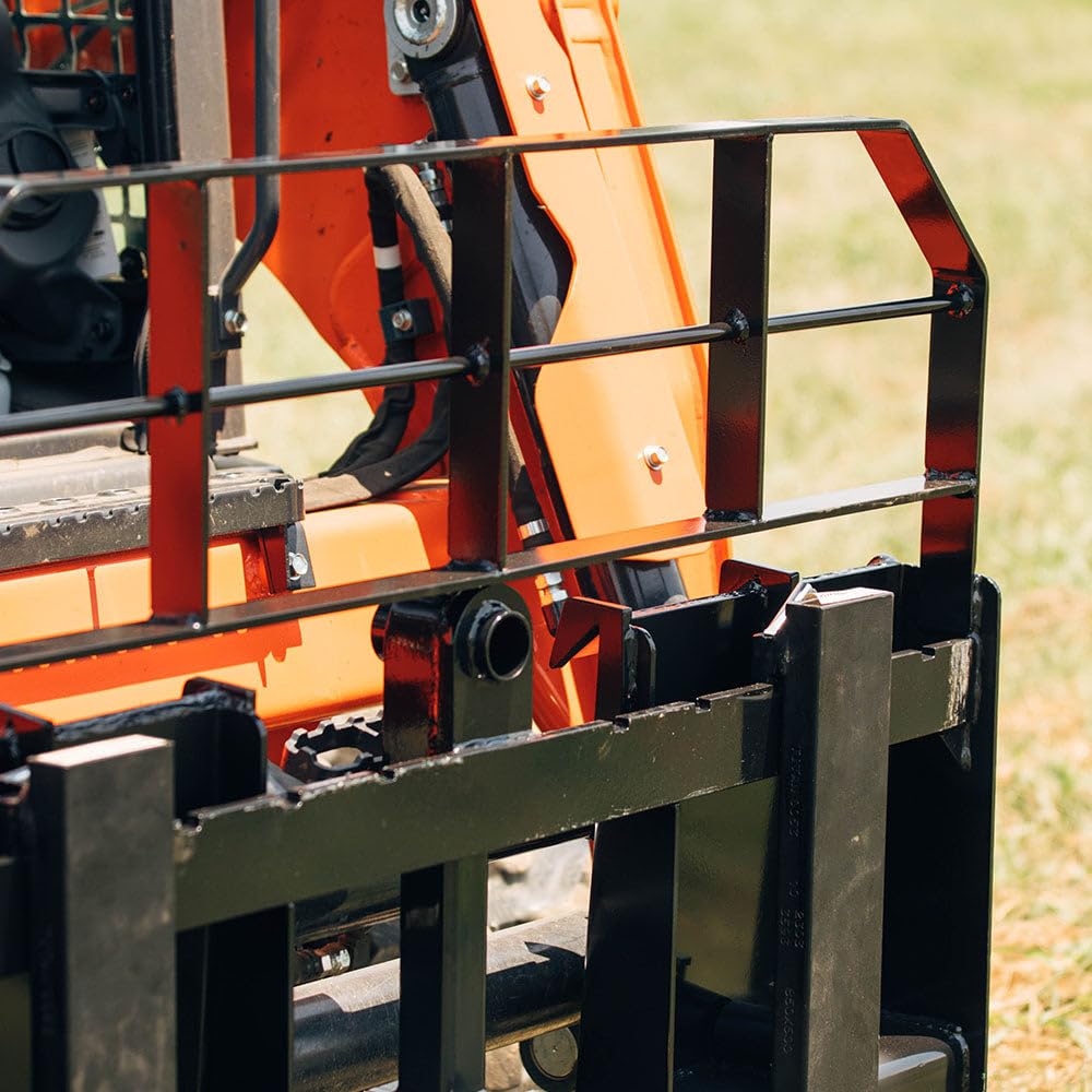Titan Attachments HD Skid Steer Pallet Fork Attachment, 60" Fork Blades, Rate 5,500 LB, Quick Tach Tractor Loader