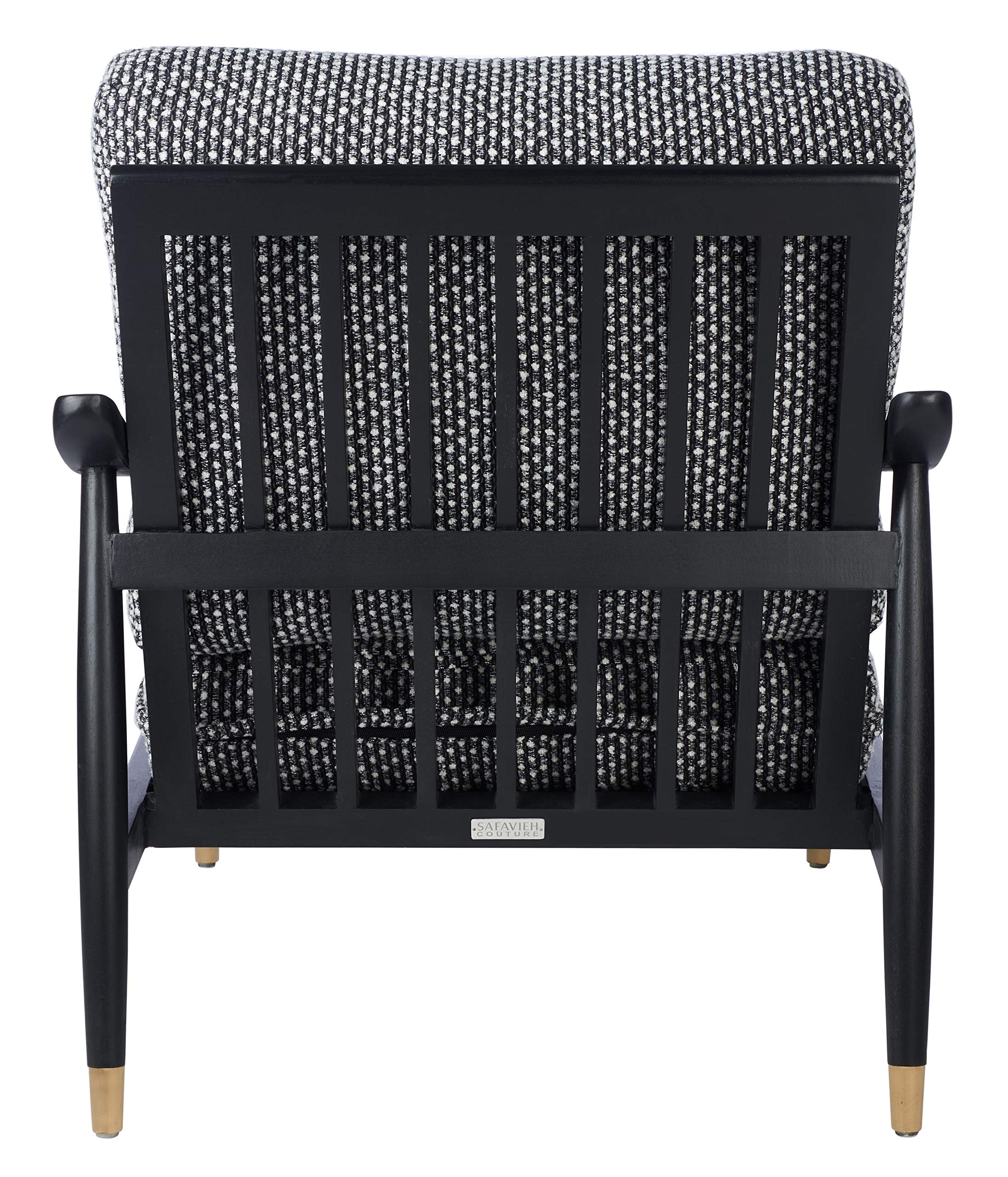 Safavieh Couture Collection Kiara Mid-Century Black and White Cushion Accent Chair