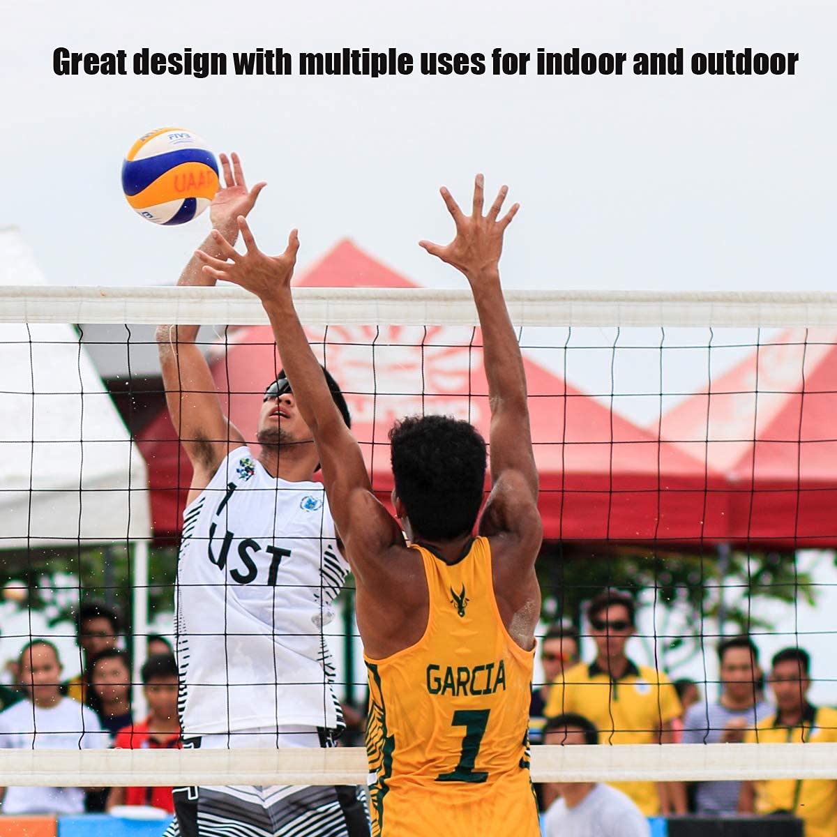 SplendoRoute Professional Volleyball Net 32x3FT Portable Volleyball Net for Backyard Pool Schoolyard Beach
