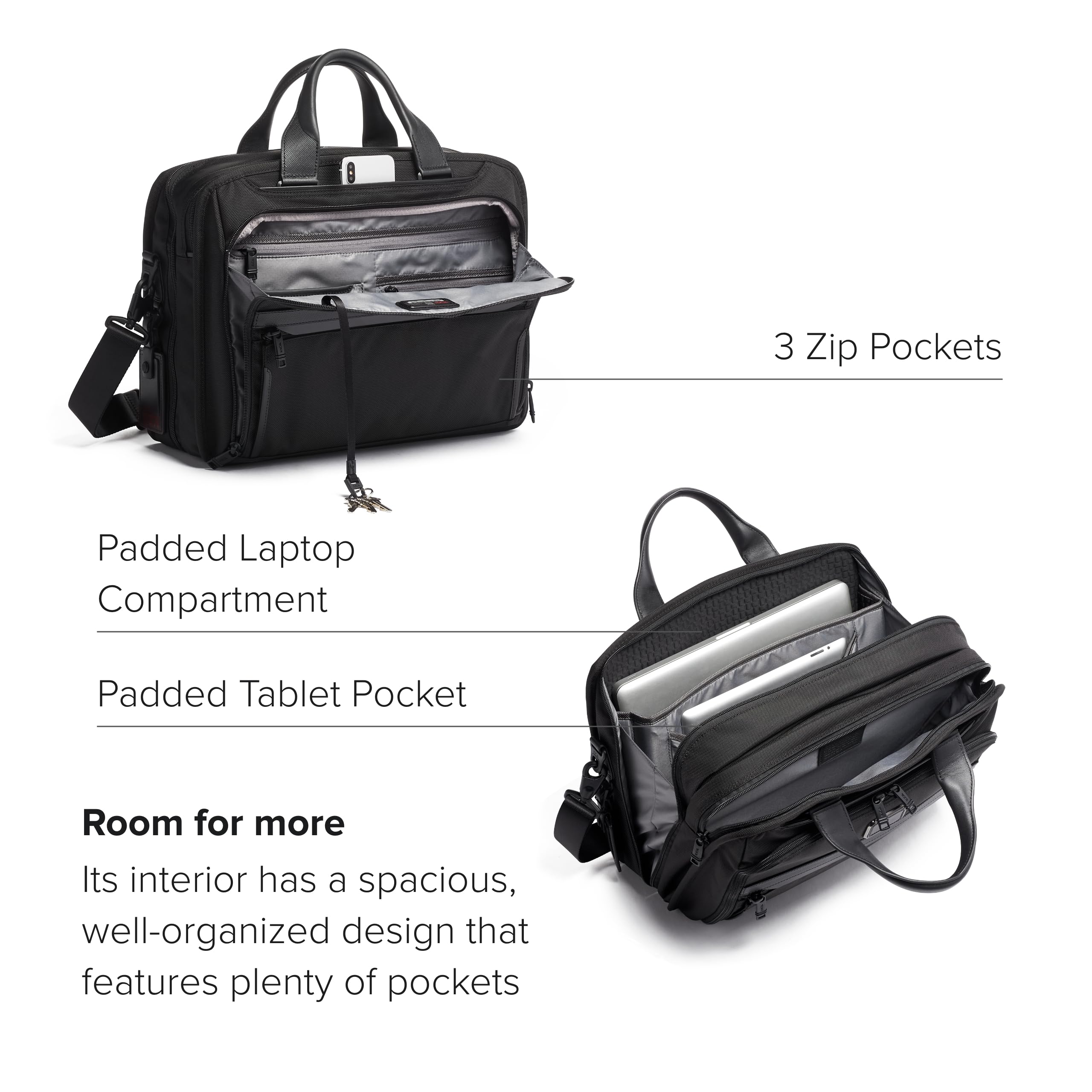 TUMI Alpha 3 Organizer Brief Anthracite One Size