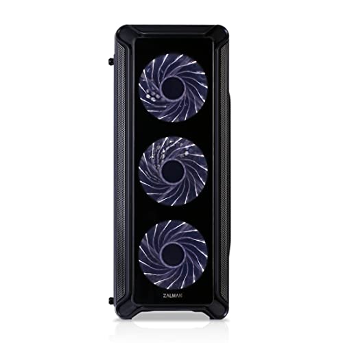 Zalman i3 Edge ATX Mid Tower Computer Case Gaming PC Case, Includes 4X 120mm White LED Fans, Acrylic Side Window, High Airflow Mesh Panel, USB 3.0,Black