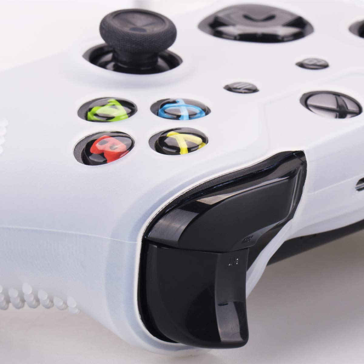 YoRHa Studded Silicone Cover Skin Case for Microsoft Xbox One X & Xbox One S Controller[After 8.2016 Model] x 1(Red) with Pro Thumb Grips 8 Pieces