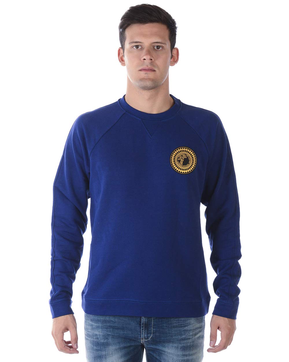 Versace Collection Sweatshirt logo Cotton for men V800687SVJ00358 (as1, alpha, s, regular, regular, Blue, Small)