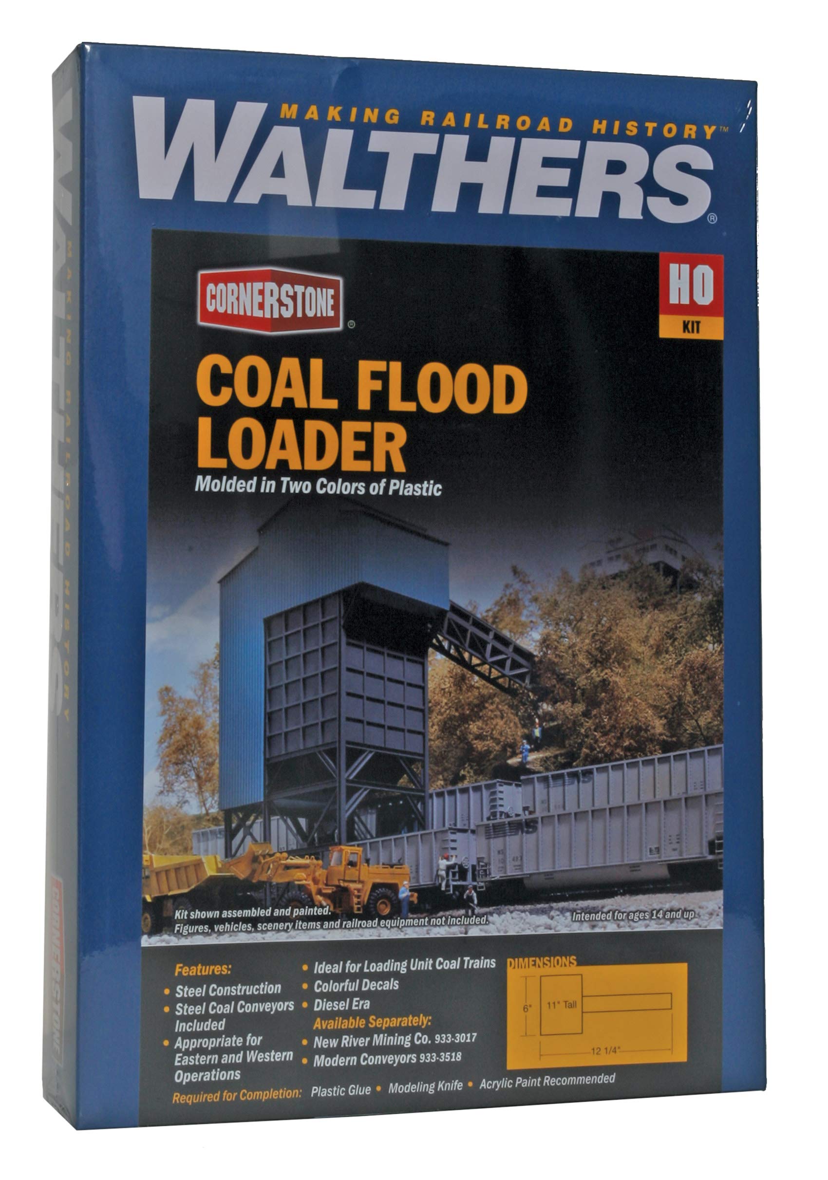 Walthers HO Scale Cornerstone Series® Coal Flood Loader 4 x 6 x 11" 10 x 15 x 27.5cm