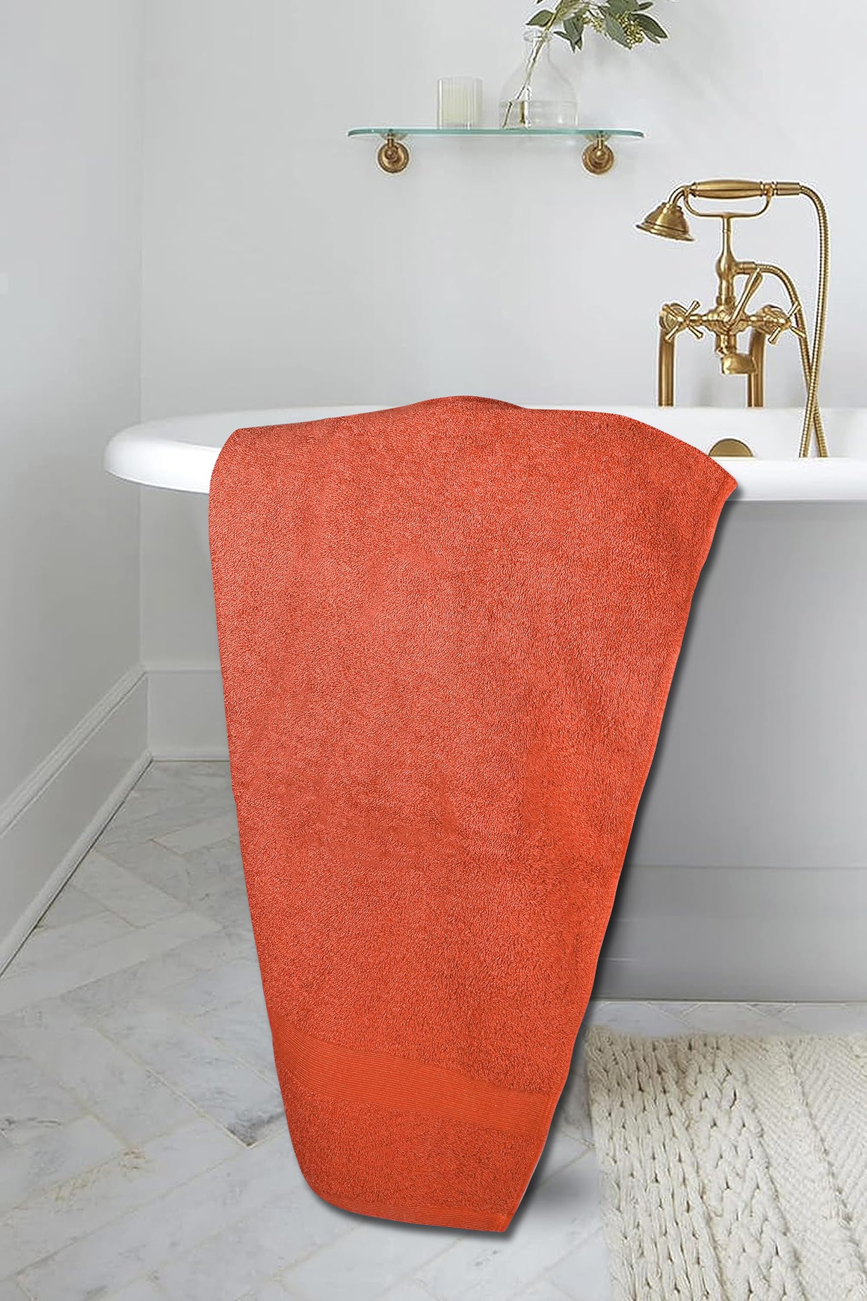 Softolle 100% Cotton Luxury Bath Towels -Towels for Bathroom - Set of 4 Bath Towel (27β x 54β)- Eco-Friendly, Super Soft, Highly Absorbent Bath Towel - Oeko-Tex Certified (Grey) (Coral)
