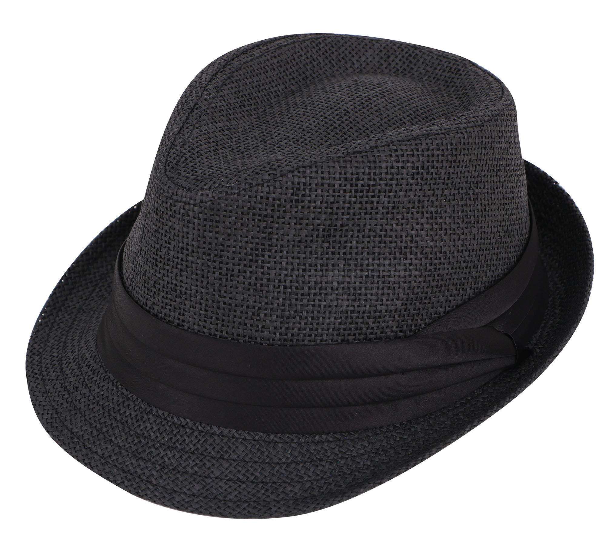 Simplicity Woven Mens Large Fedora Hat Womens Short Brim Fedora Hat Trilby Short Brim Straw Fedora Hat Purple L/XL