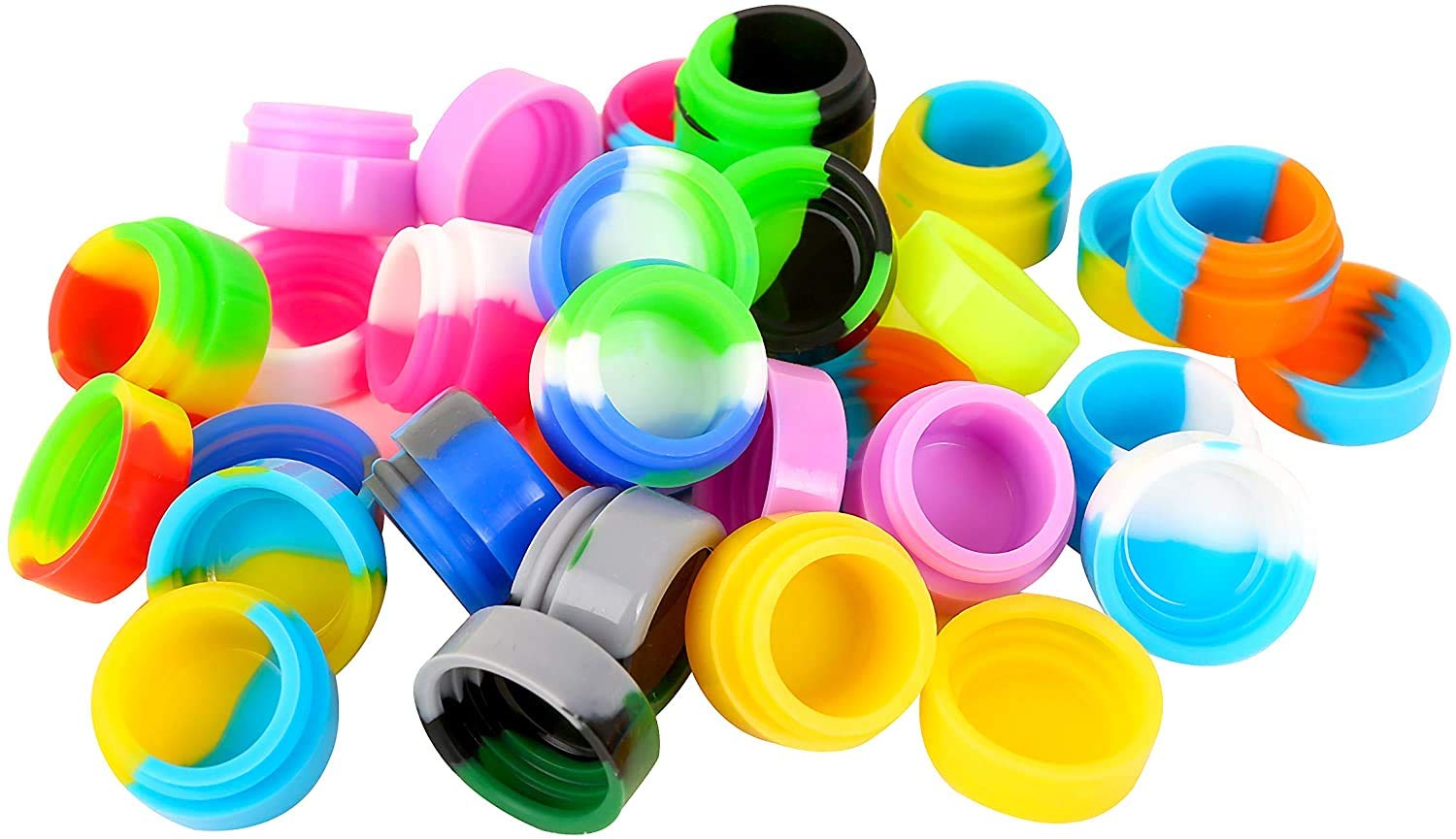 Yullmu 5ml Silicone Container Non-Stick Food Grade Oil Wax Concentrate Jars 20pcs (The Color is Random)