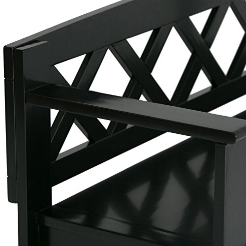 SIMPLIHOME Amherst SOLID WOOD 48 Inch Wide Entryway Storage Bench with Safety Hinge, Multifunctional Transitional in Black