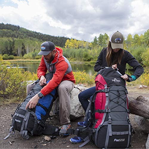 TETON Sports Fox 5200 Internal Frame Backpack; High-Performance Backpack for Backpacking, Hiking, Camping Mars Red, 34" x 16" x 13"