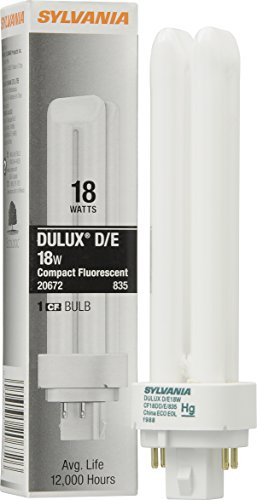 Sylvania 20672 Compact Fluorescent 4 Pin Double Tube 3500K, 18-watt