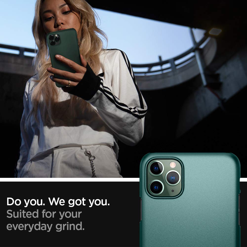 Spigen Thin Fit Designed for iPhone 11 Pro Case (2019) - Midnight Green
