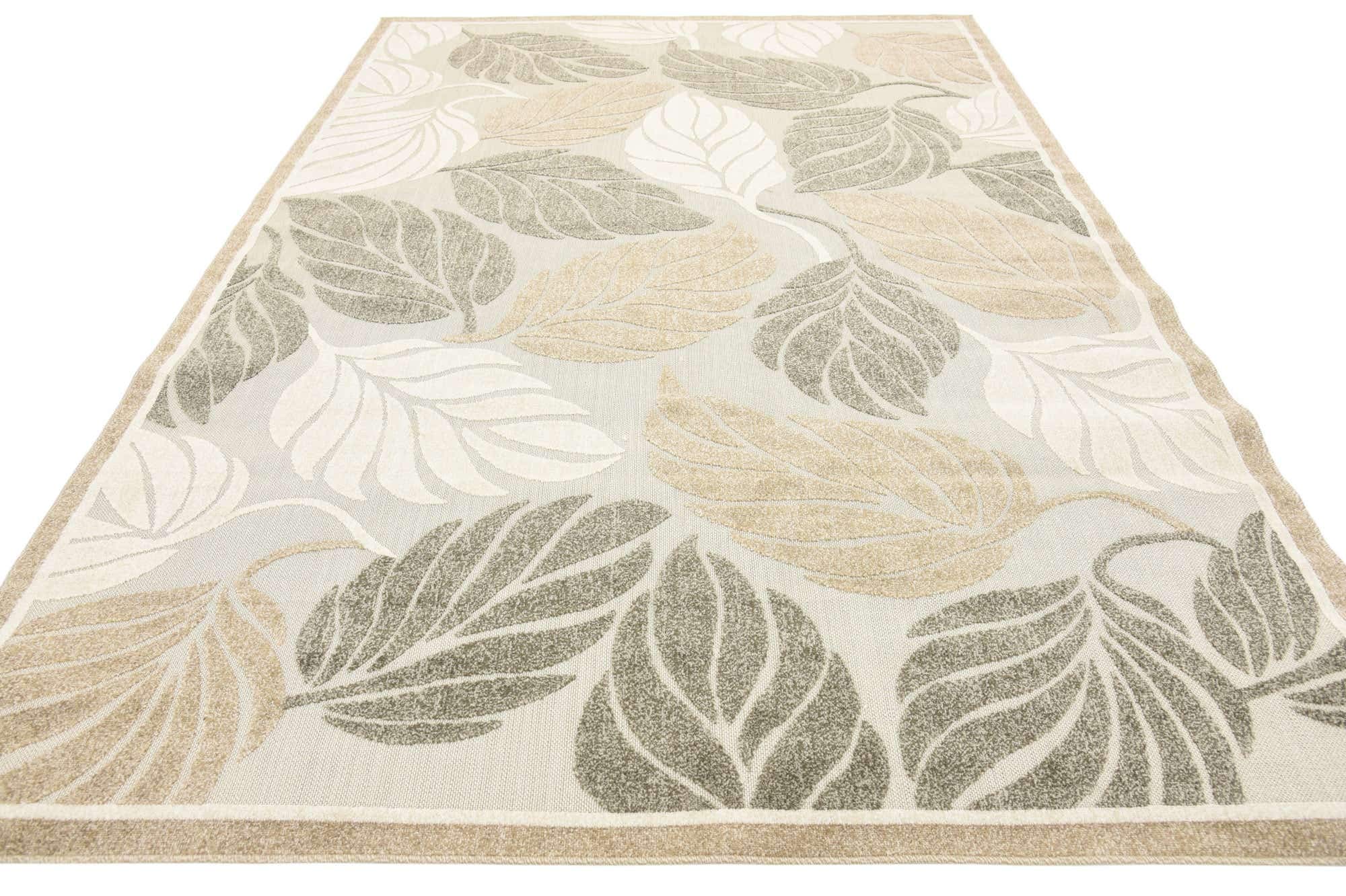 Unique Loom Outdoor Botanical Collection Area Rug - Augusta (7' 1" x 10' Rectangle, Beige/ Ivory)