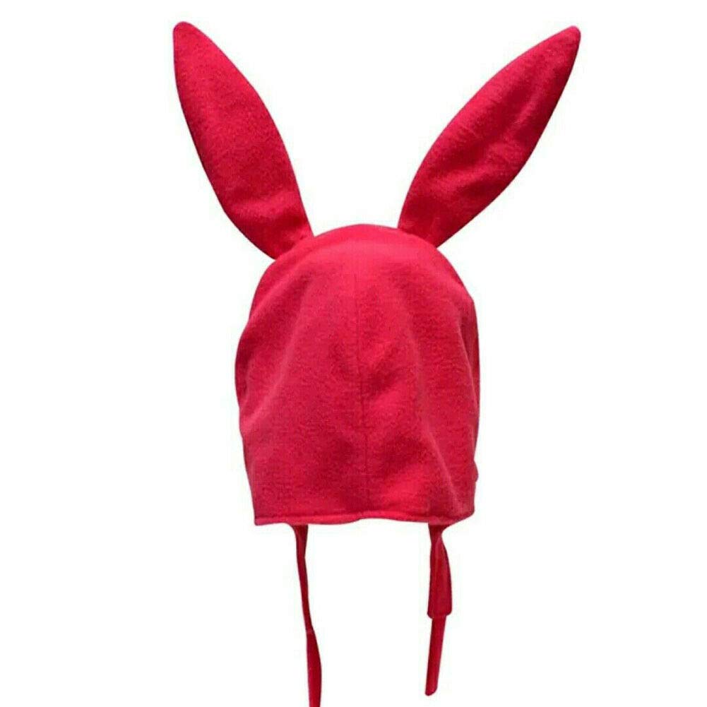 Springcmy Bob's Burgers Louise Rabbits Ear Fleece Bunny Pink Floppy Ears Hat Halloween Christmas Costume Cap Hat