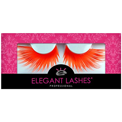 Spiky Neon Orange Color Drag Lashes for Pride, Halloween, Dance, Rave, Costume