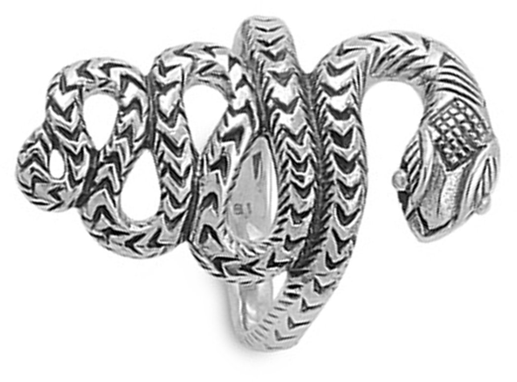 Sterling Silver Women's Tribal Snake Ring Wholesale 925 Band 15mm Size 6