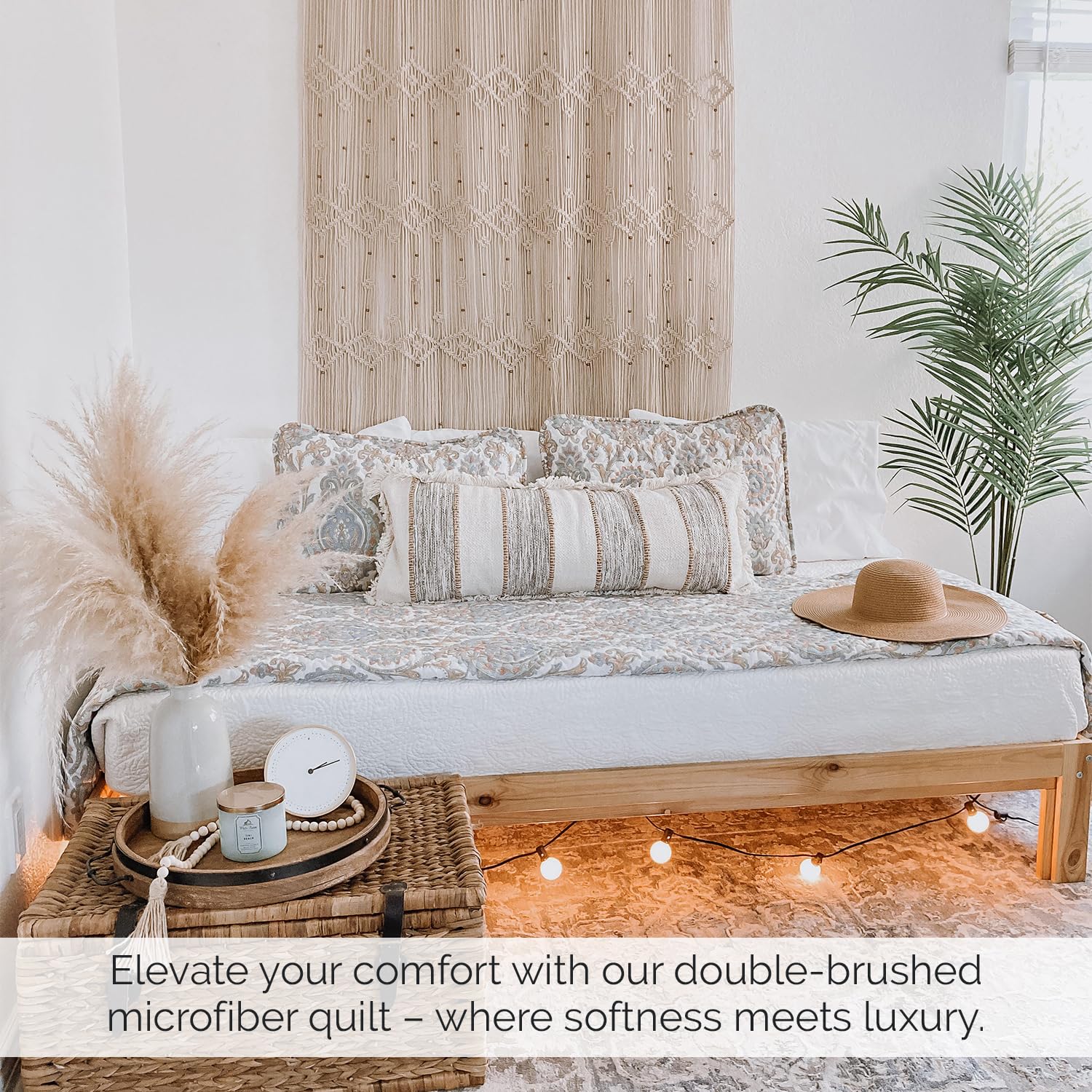 Southshore Fine Living, Inc. Boho Paisley Collection, Premium Quality, Soft, Wrinkle & Fade Resistant, Easy Case, Oversized Quilt Cover Set with 1 Quilt Set and 2 Shams, Full/Queen, Aqua