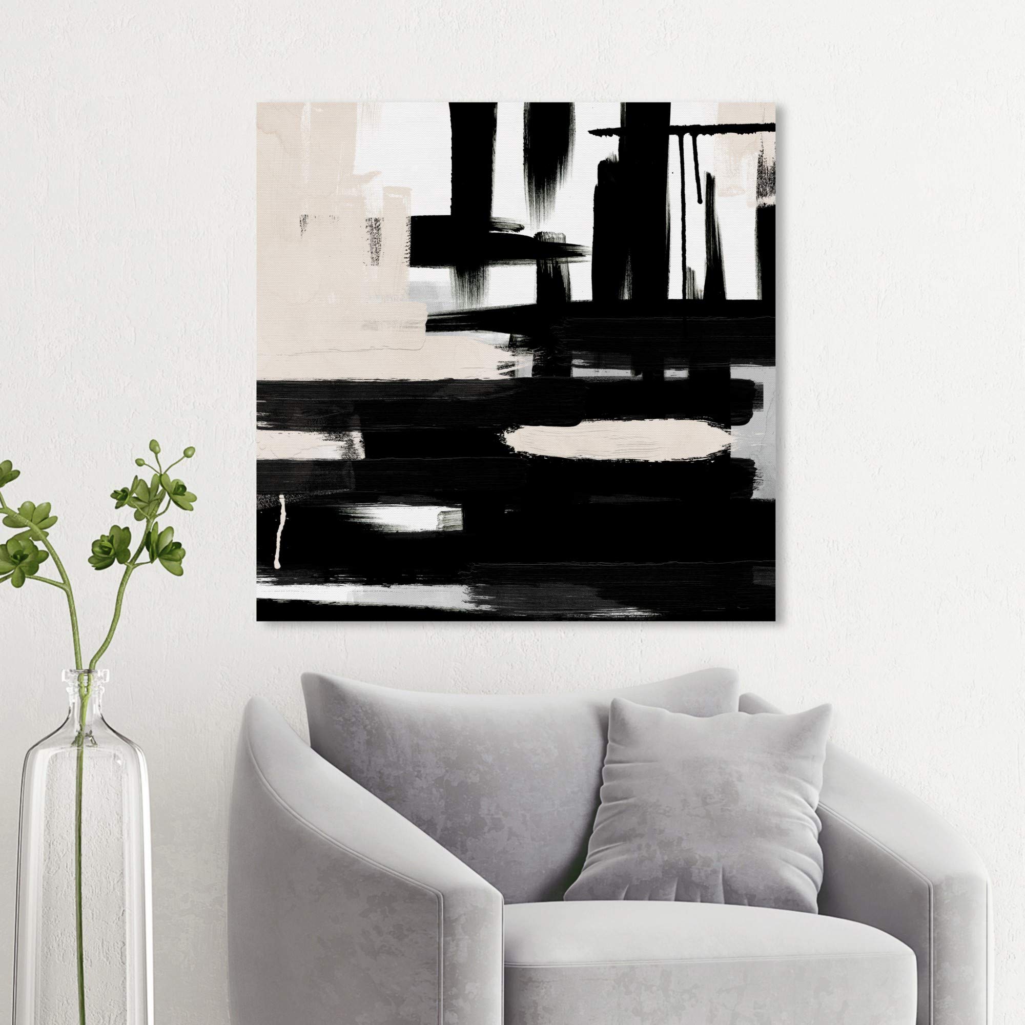 Wynwood Studio Abstract Wall Art Canvas Prints 'Road to Nowhere' Home Décor, 30" x 30", Black, White